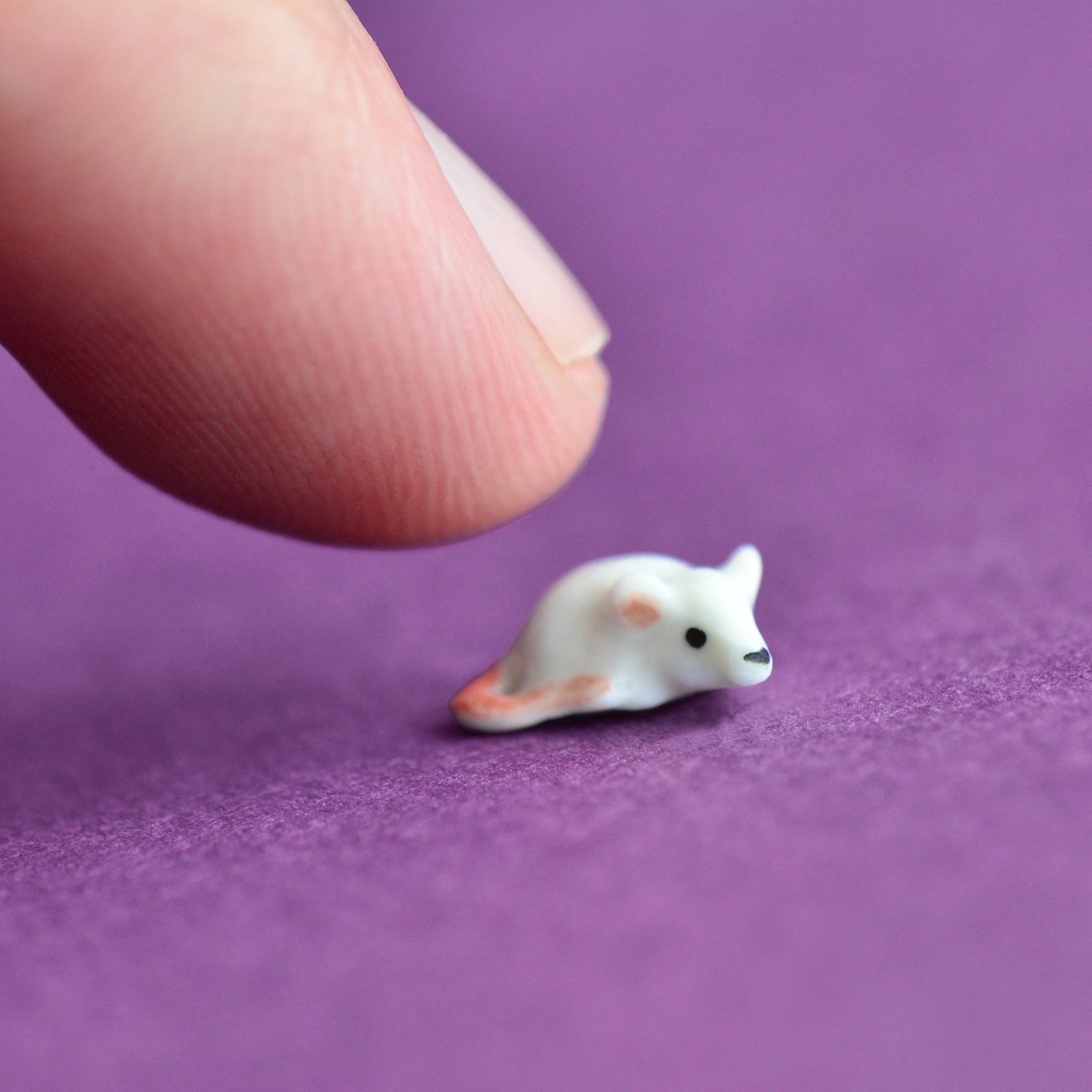 World's Tiniest White Mouse Figurine AO028 – Camp Hollow